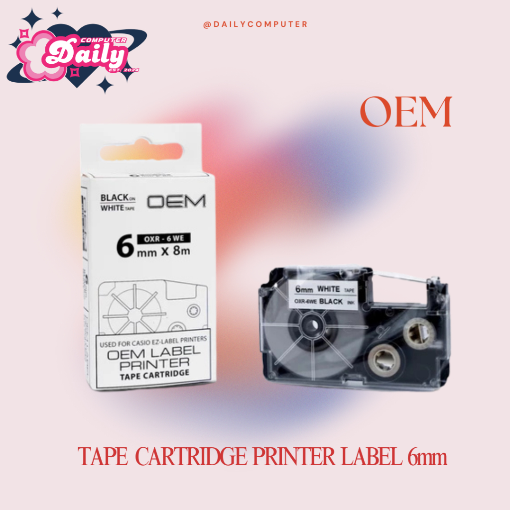 Jual 12MM OEM LABEL IT TAPE FOR CASIO EZ LABEL O XR CARTRIDGE PRINTER ...