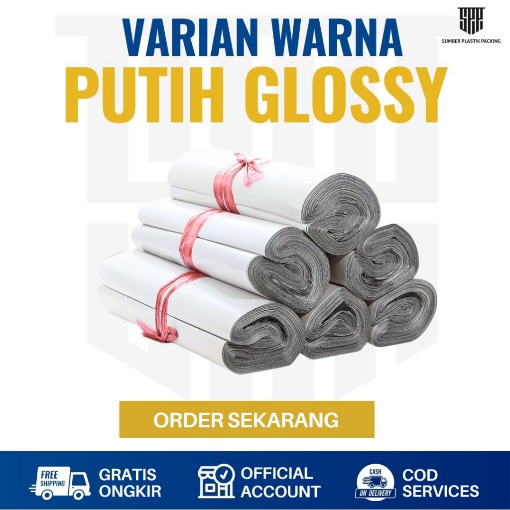 Jual Plastik Packing Online 40x50 isi 100Pcs Warna Putih Glossy ...