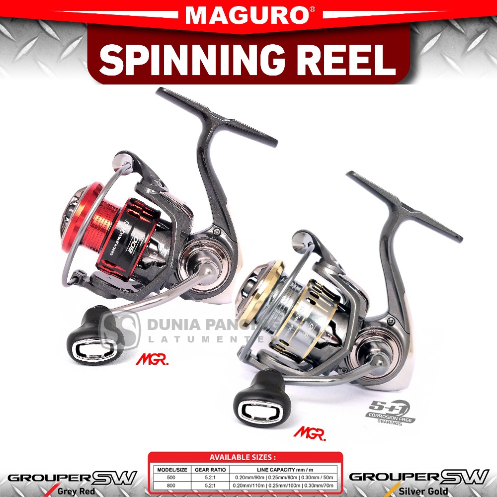 Jual Reel Ultra Light MAGURO GROUPER SW | SILVER GOLD | GREY RED ...