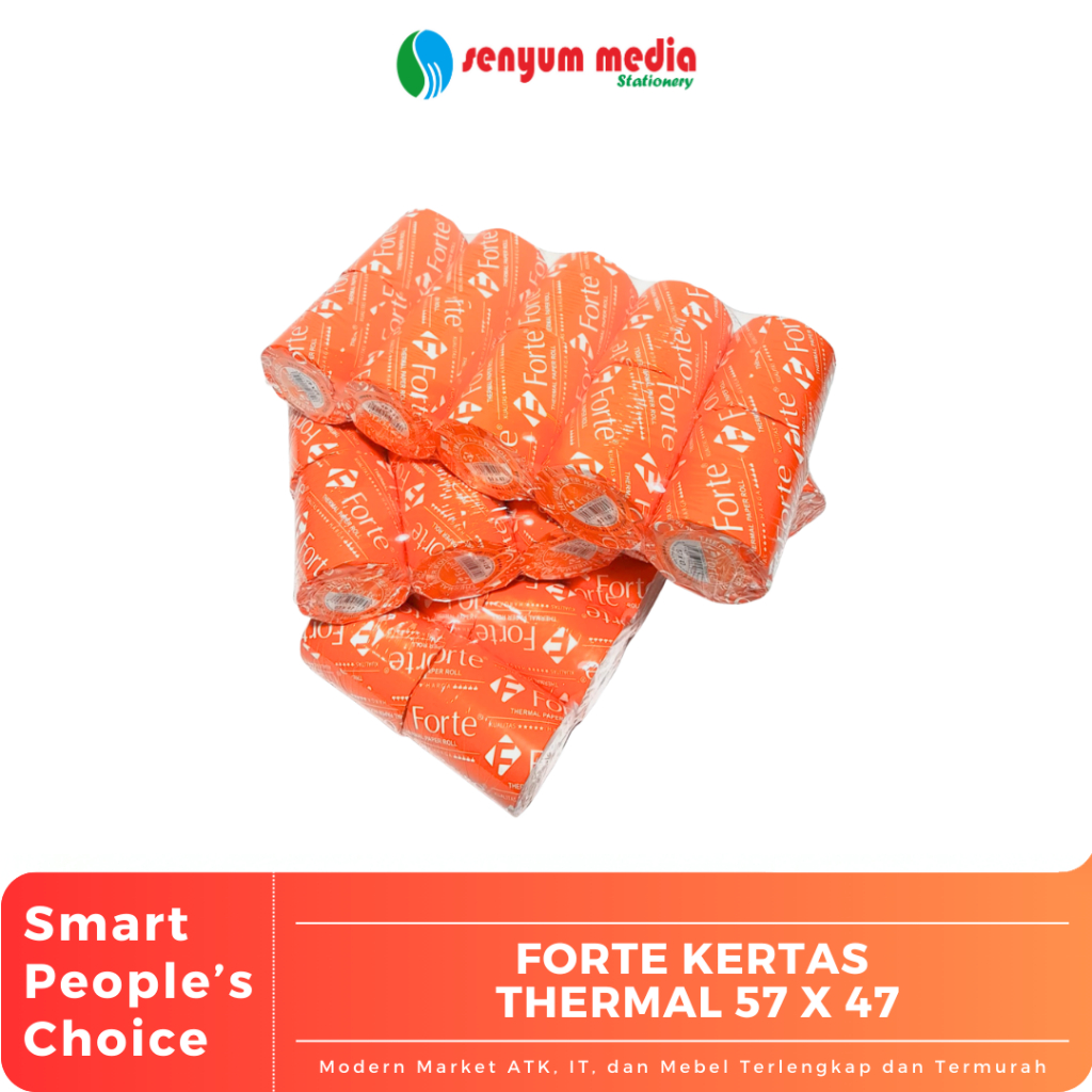 Jual FORTE - Kertas Thermal Ukuran 57x47mm | kertas EDC ( 1 Slop isi 10 ...