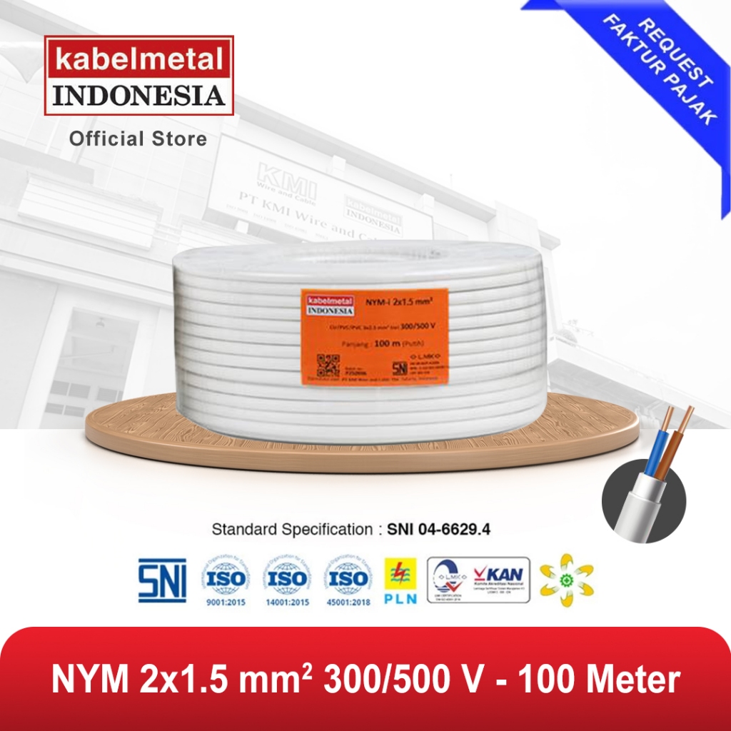 Jual Kabel NYM 2x1.5 mm 100 Meter Roll kabelmetal INDONESIA - Kawat ...