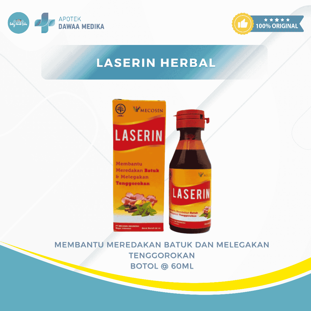 Jual LASERIN HERBAL MEREDAKAN BATUK DAN MELEGAKAN TENGGOROKAN SIRUP ...