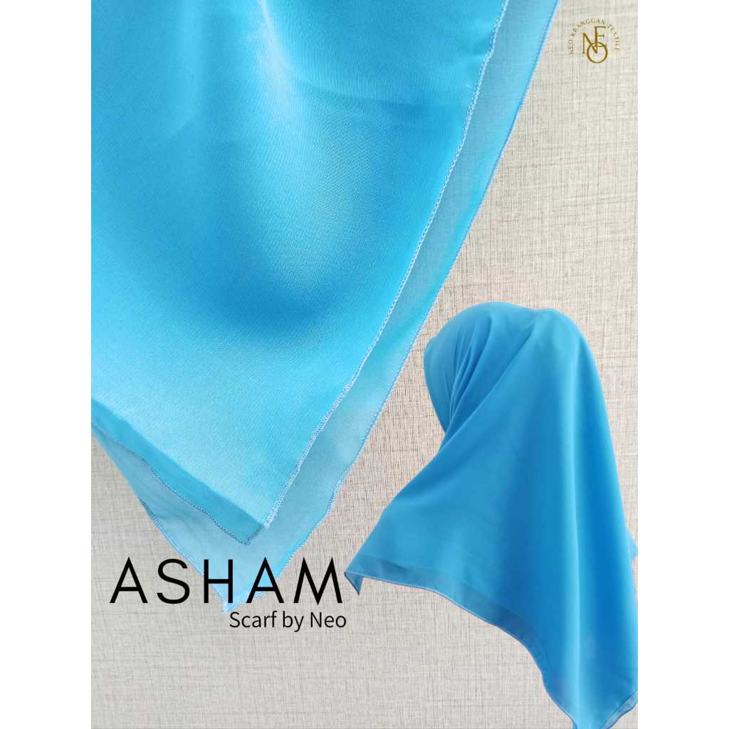 Jual HIJAB SEGI EMPAT ASHAM SCARF BY NEO SERI BIRU | Shopee Indonesia