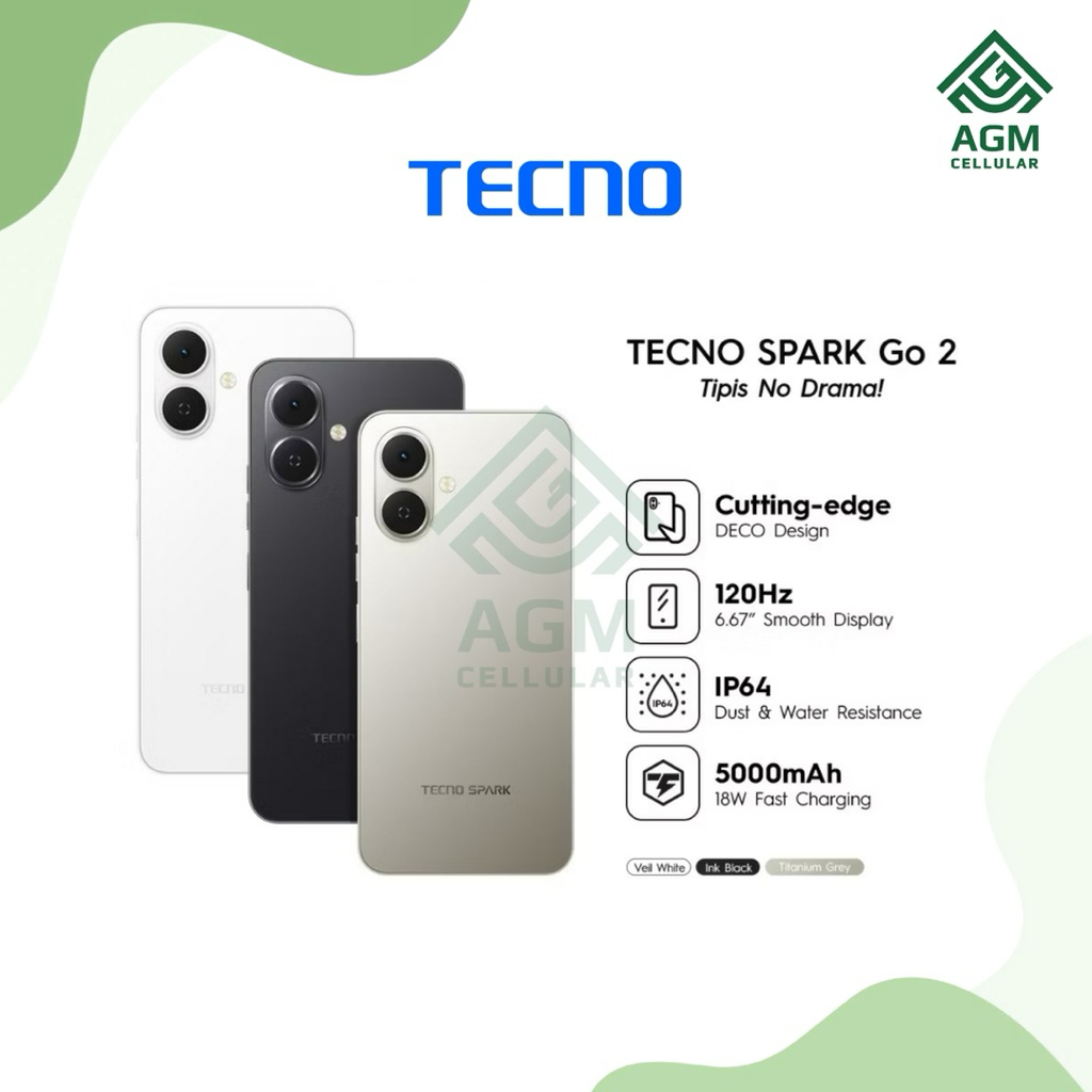 Jual HANDPHONE TECNO SPARK GO 2 RAM 4GB/128GB | 4GB/64GB (Ink Black ...