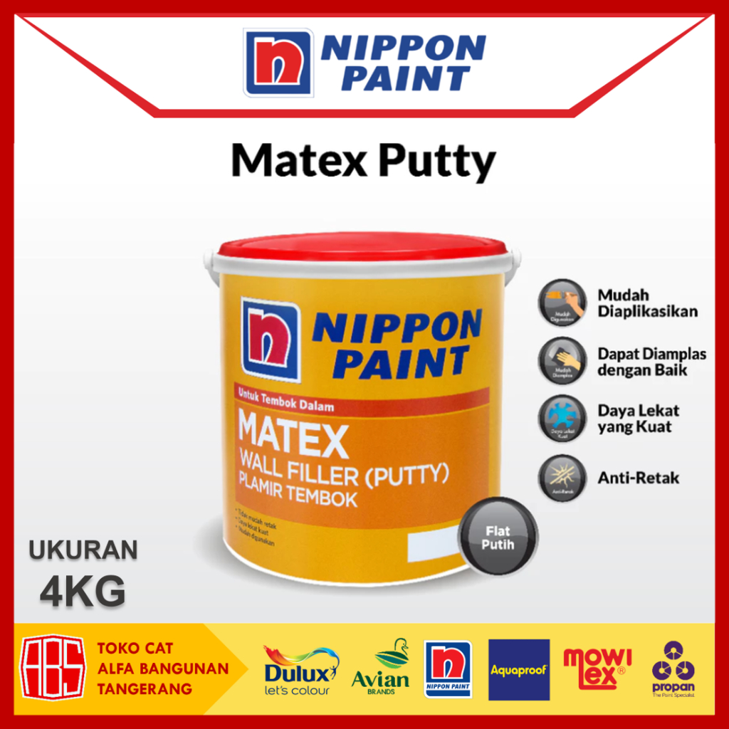 Jual Nippon Plamir Matex - Wall Filler - Matex Putty Interior 4KG ...