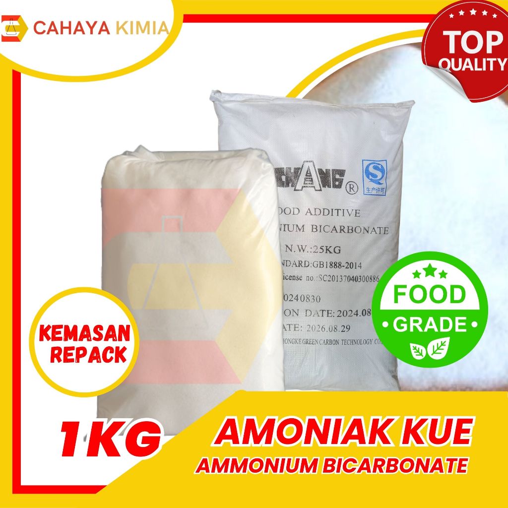 Jual Ammonium Bicarbonate Food Grade / Baking Ammonia Kue - 1kg ...