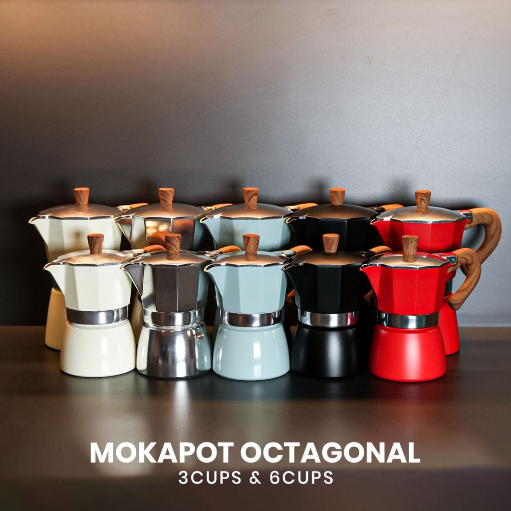 Jual Mocha Pot Espresso Maker Kopi Pot Octagonal Shape Moka Pot ...
