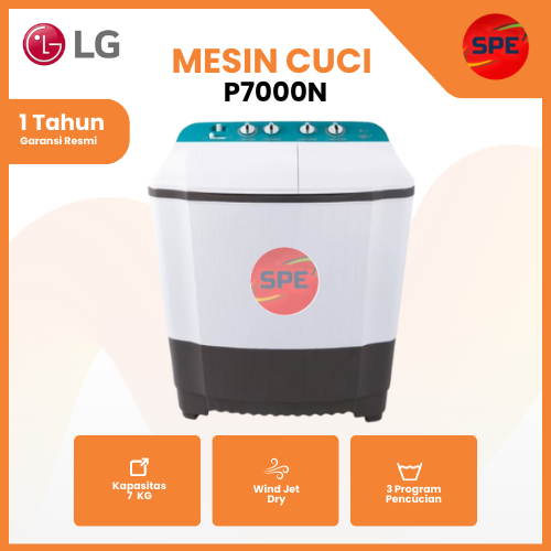 Jual MESIN CUCI 2 TABUNG LG KAPASITAS 7 KG P7000N GARANSI RESMI (MEDAN ...