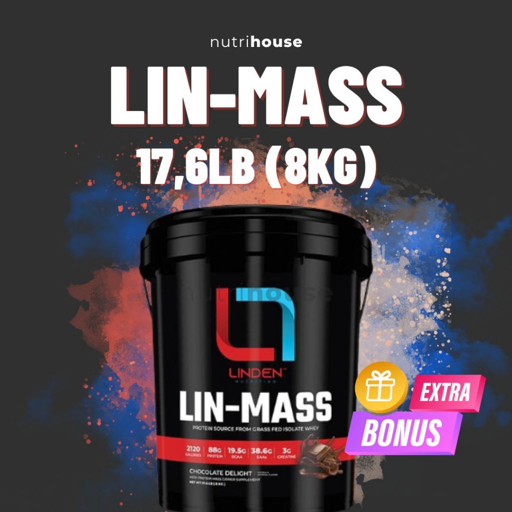 Jual Linden Nutrition Lin Mass Gainer 17,6lbs 8kg Linmass Premium ...