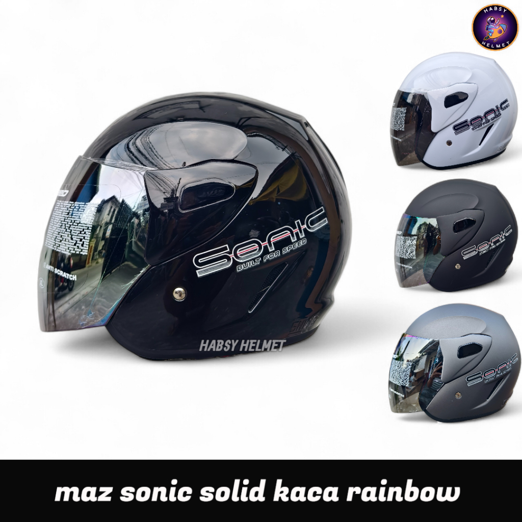 Jual HELM MAZ SONIC SOLID |HALF FACE HELM MURAH SNI | Shopee Indonesia