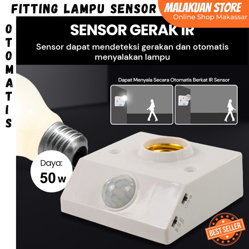 Jual Fitting Lampu Sensor Cahaya Ototmatis dengan Infrared Motion ...
