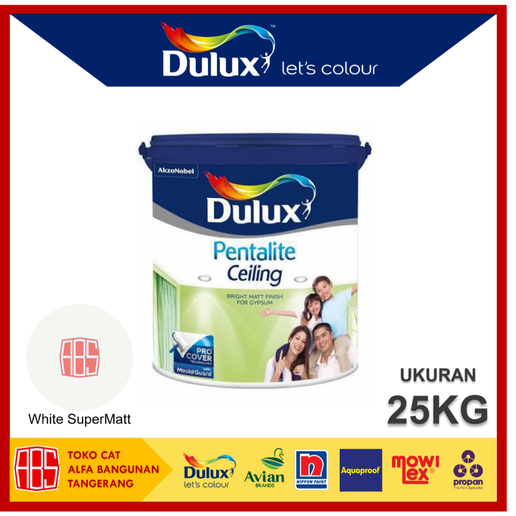 Jual Cat Dulux Pentalite Ceiling White Supermatt 5KG dan 25KG - Cat ...