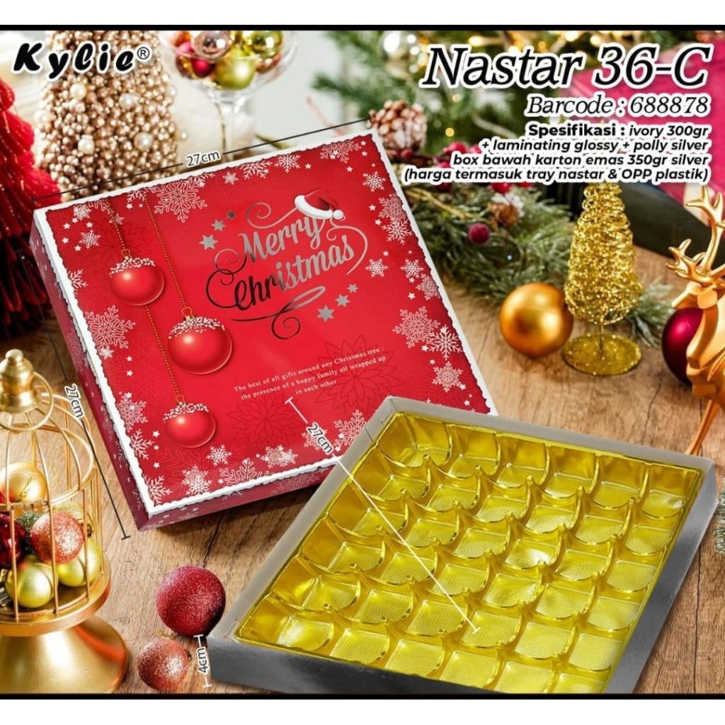 Jual Box nastar christmas 36 hole (5set) | Shopee Indonesia