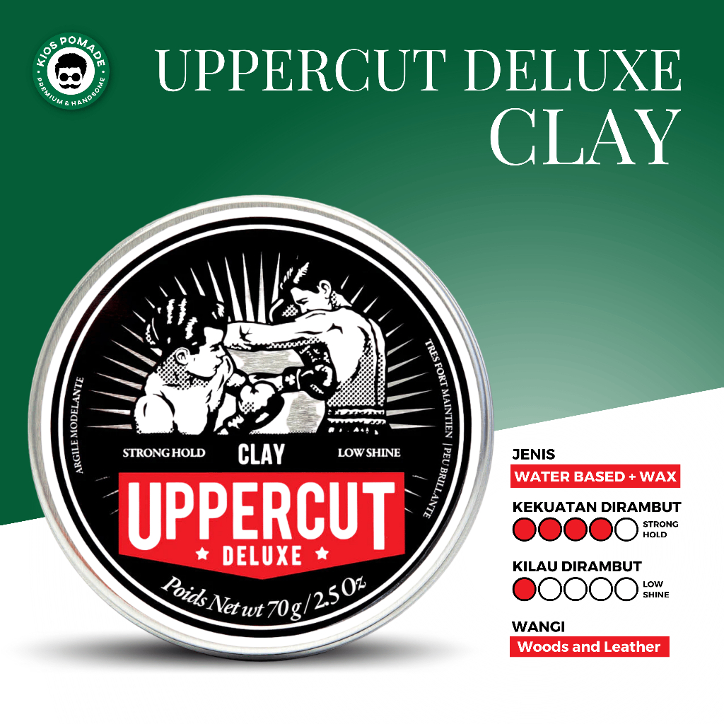Jual UPPERCUT DELUXE CLAY POMADE STRONG HOLD LOW SHINE | Shopee Indonesia