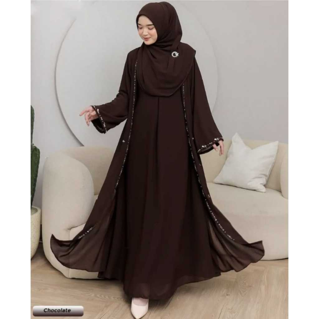 Jual Gamis Larissa Abaya Ceruty Babydoll Mix Payet Gamis Trend 2025 ...
