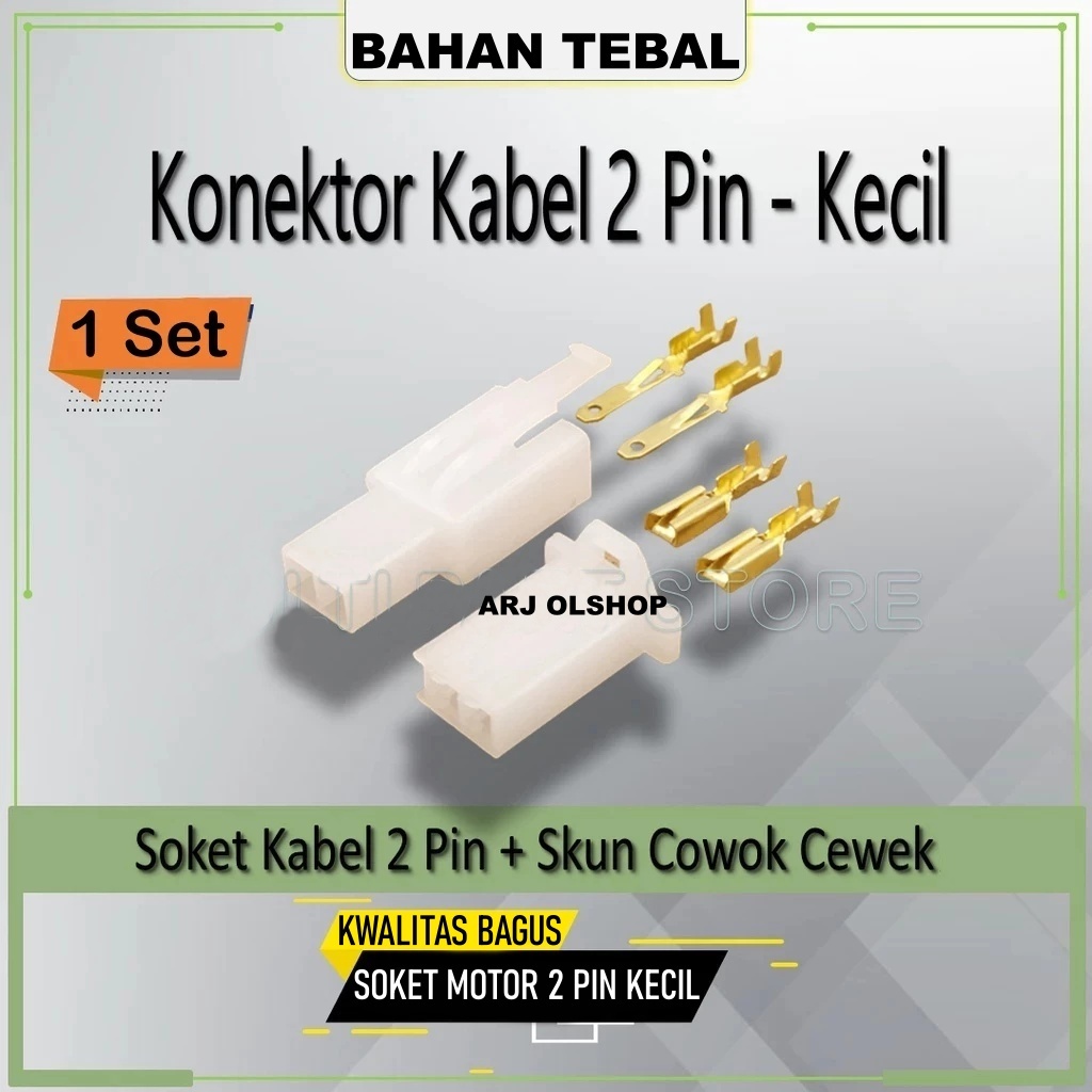 Jual Socket 2 Pin KECIL + Skun / Konektor / Kabel Motor / Soket Motor 2 ...