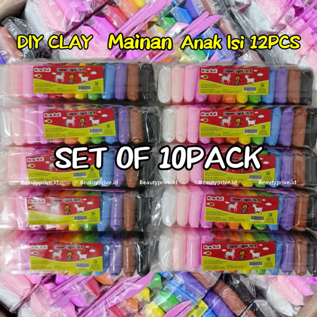 Jual SET OF 10PACK Clay Press Mainan Edukasi Anak Plastisin Lilin ...