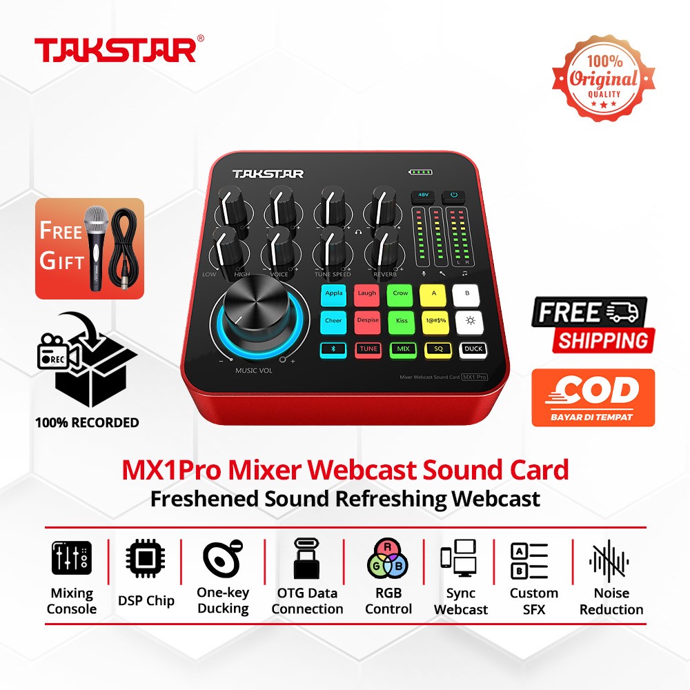 Jual TAKSTAR MX1 PRO DSP Audio Mixer Webcast External SoundCard ...