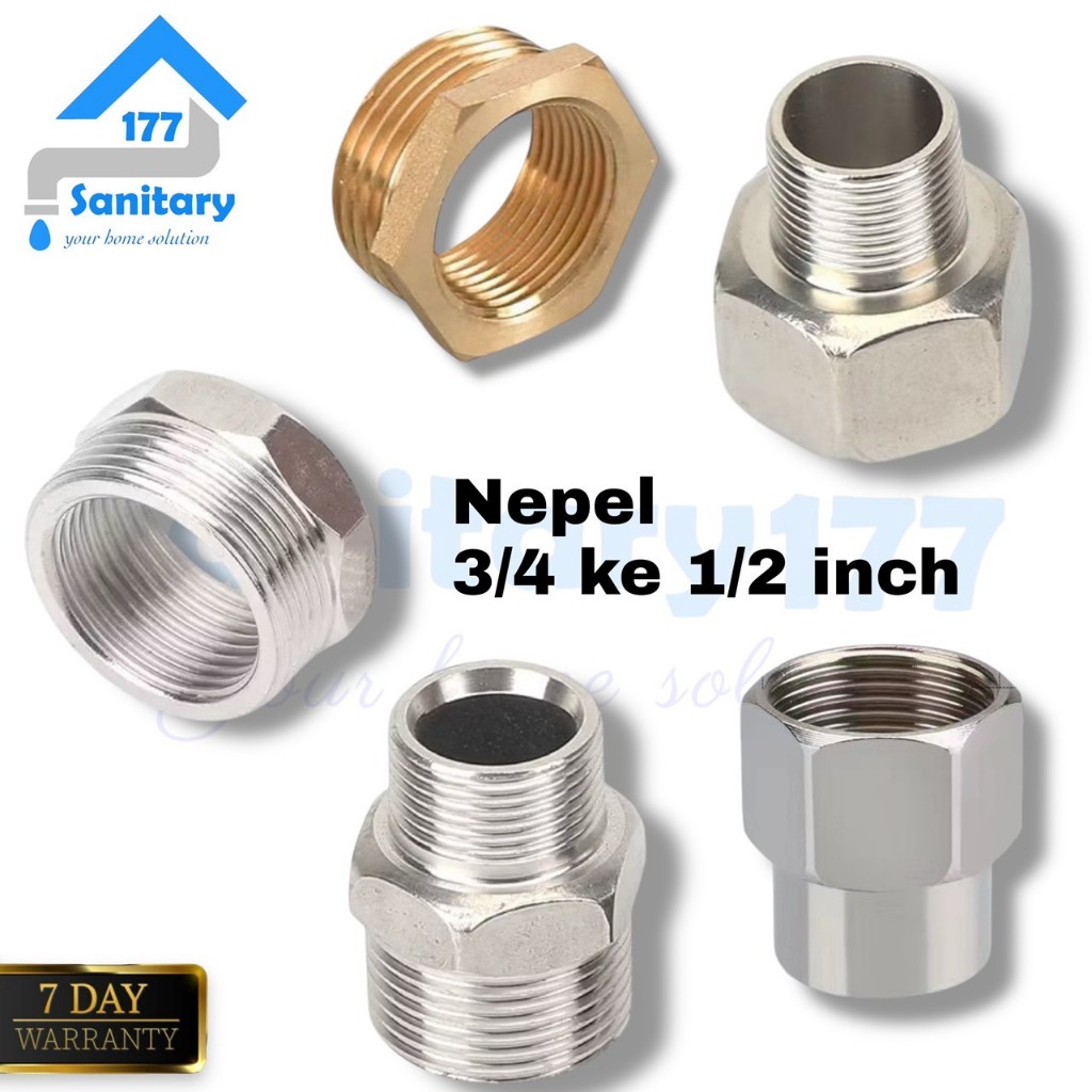 Jual Sambungan pipa kran nepel sock mur 1/2 ke 3/4inch -fitting 20mm ke ...