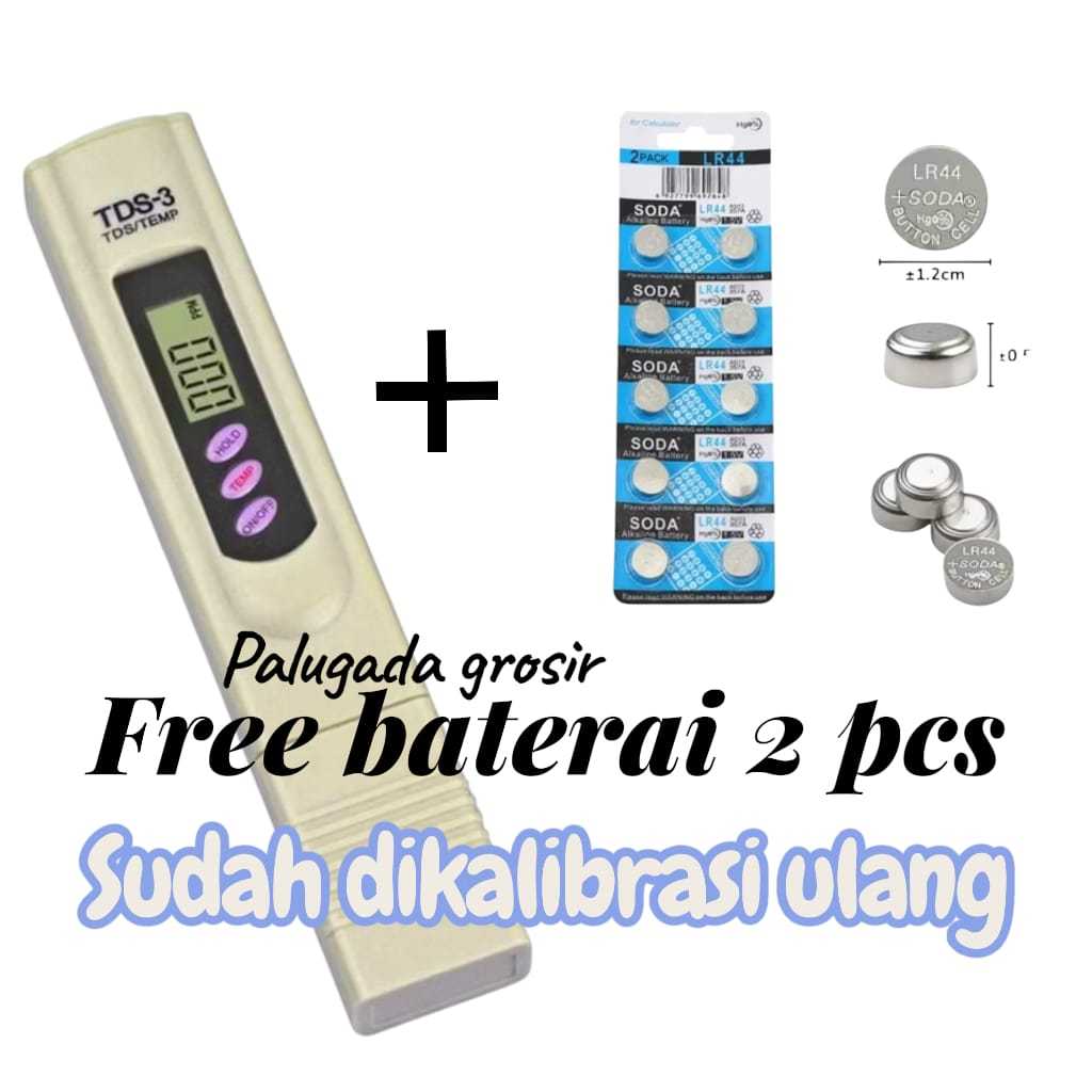 Jual Alat Ukur TDS PPM Hidroponik - TDS PPM Meter Tester Free baterai ...