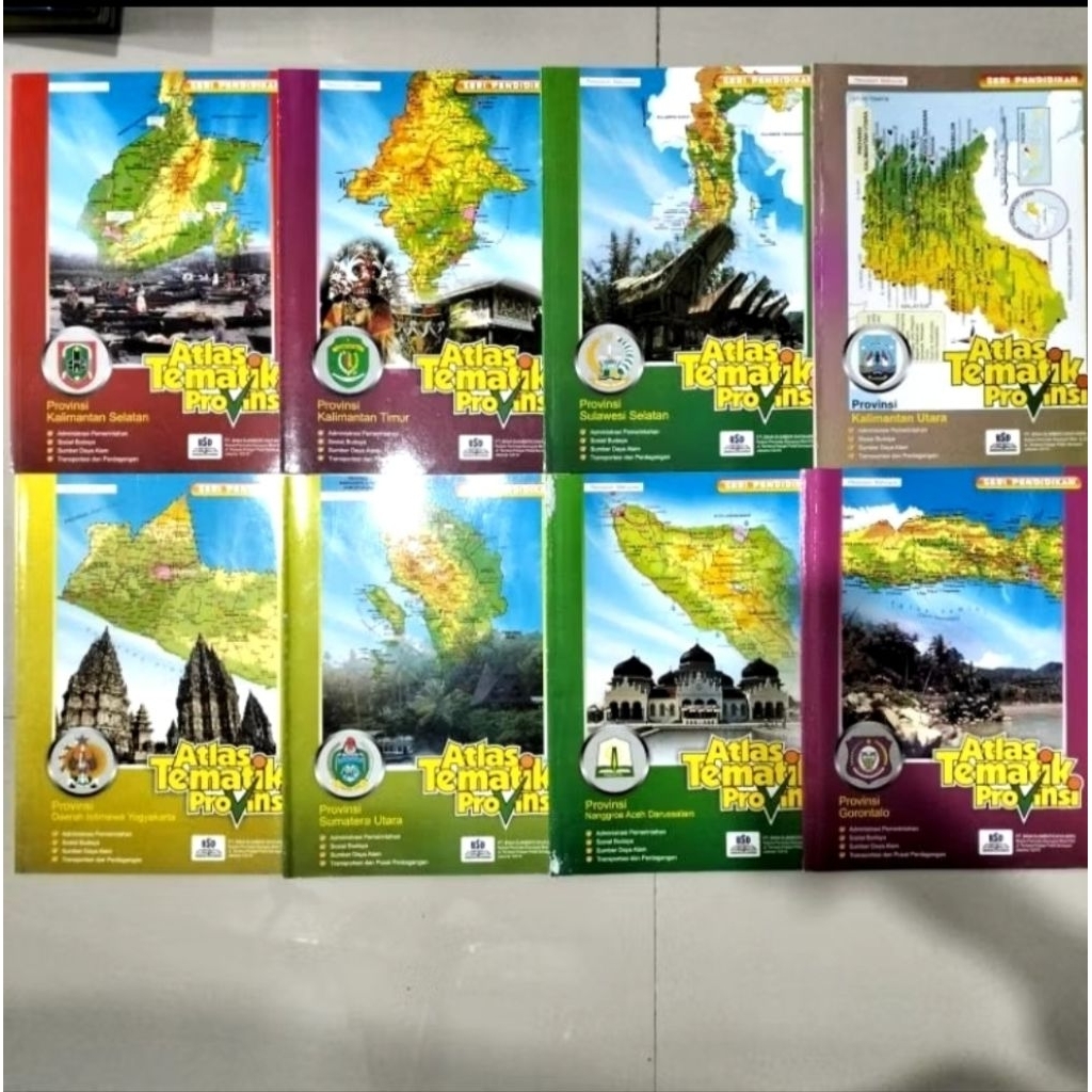 Jual ORIGINAL SATU PAKET BUKU PETA ATLAS TEMATIK 34 PROVINSI ISI 34 ...