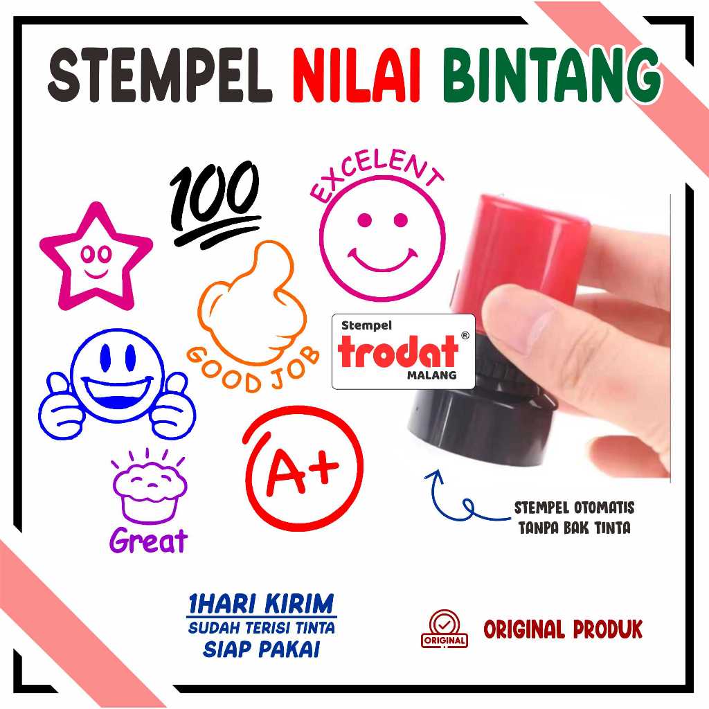 Jual STEMPEL NILAI GURU LUCU ANAK PAUD/TK/STAMPEL PENILAIAN BINTANG ...
