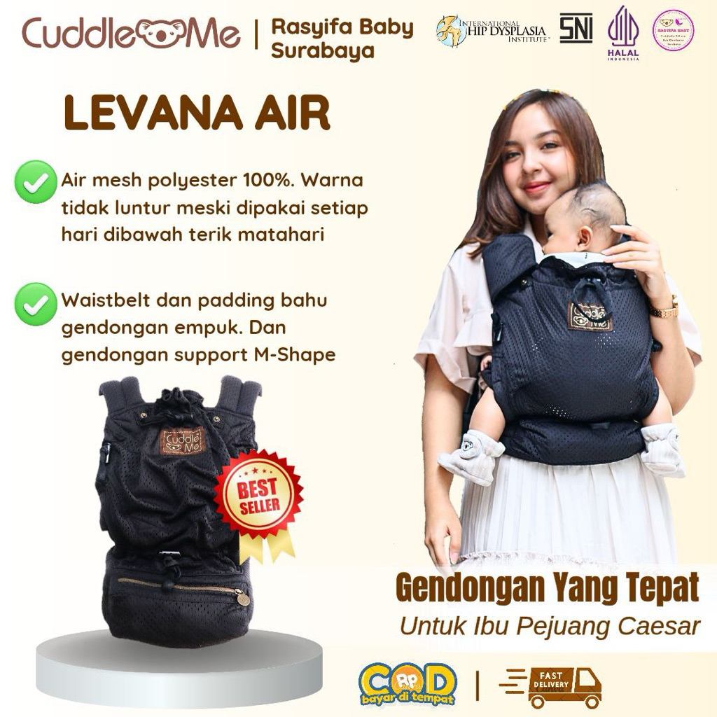 Jual Gendongan Bayi Cuddle Me Levana Air solid Carrier Gendongan bayi ...