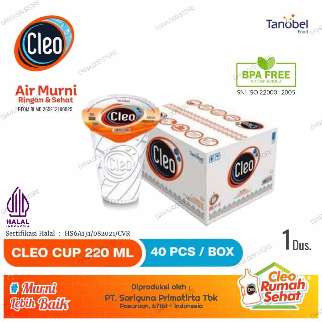 Jual Cleo Air Mineral Gelas 220ml | 1 Dus | Shopee Indonesia