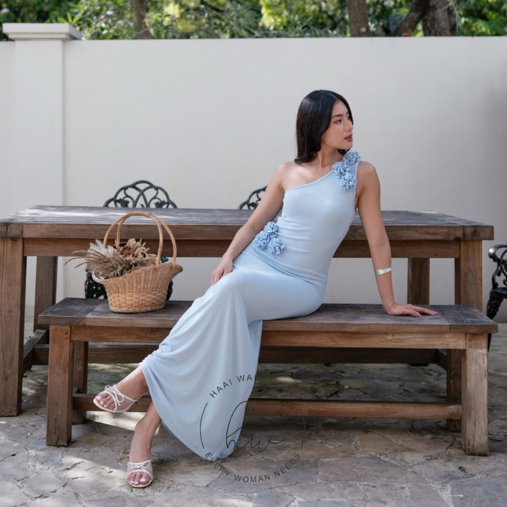 Jual HW - Phoebe Dress - 1001 - One Shoulder Dress Gaun Panjang Wanita ...