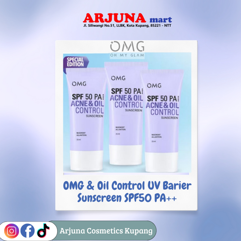 Jual OMG & Oil Control UV Barier Sunscreen SPF50 PA++ 25ML | Shopee ...