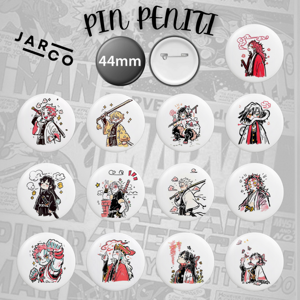 Jual Jarco - Pin bros ukuran 44mm mini Button peniti gambar anime ...