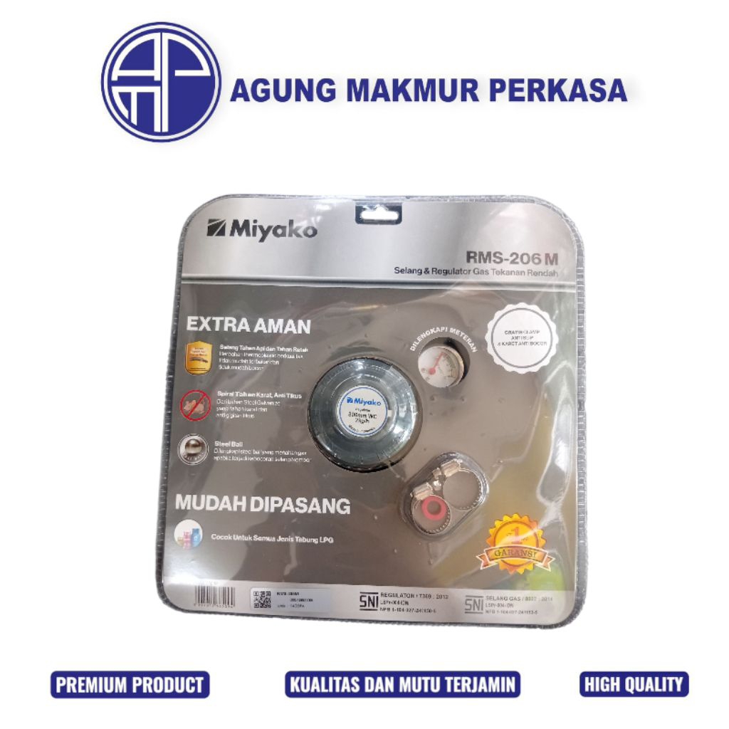 Jual MIYAKO REGULATOR + METER + SELANG SPIRAL RMS-206M ORIGINAL SNI ...