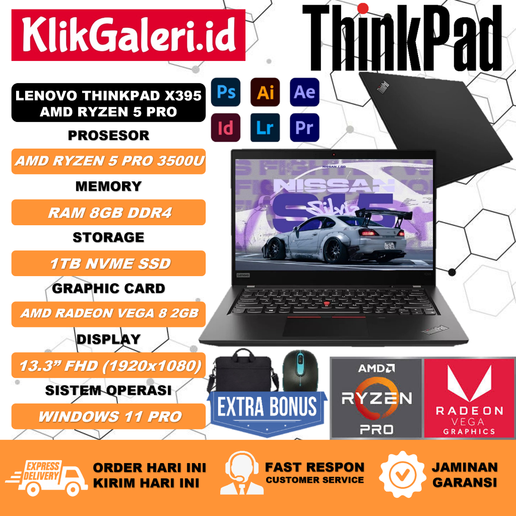 Jual Laptop Gaming Murah Lenovo Thinkpad X395 Amd Ryzen 5 Pro 3500U RAM ...