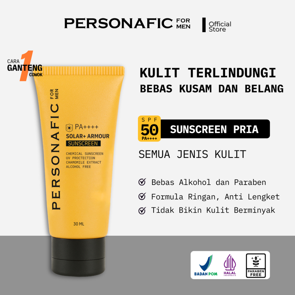 Jual PERSONAFIC Solar+ Armour Sunscreen SPF 50 PA++++ Anti UV 30 mL ...