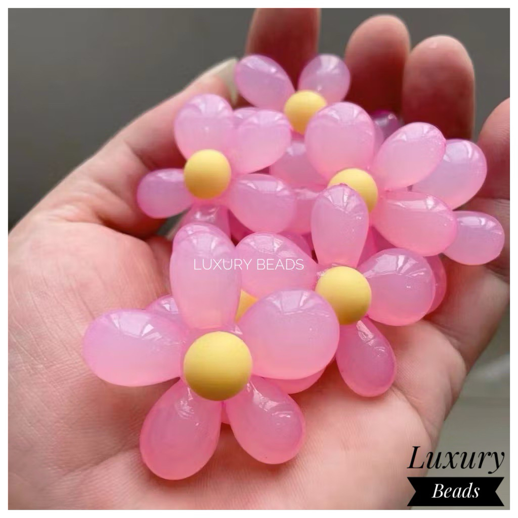 Jual Manik Mote Bunga Daisy Pink | Shopee Indonesia