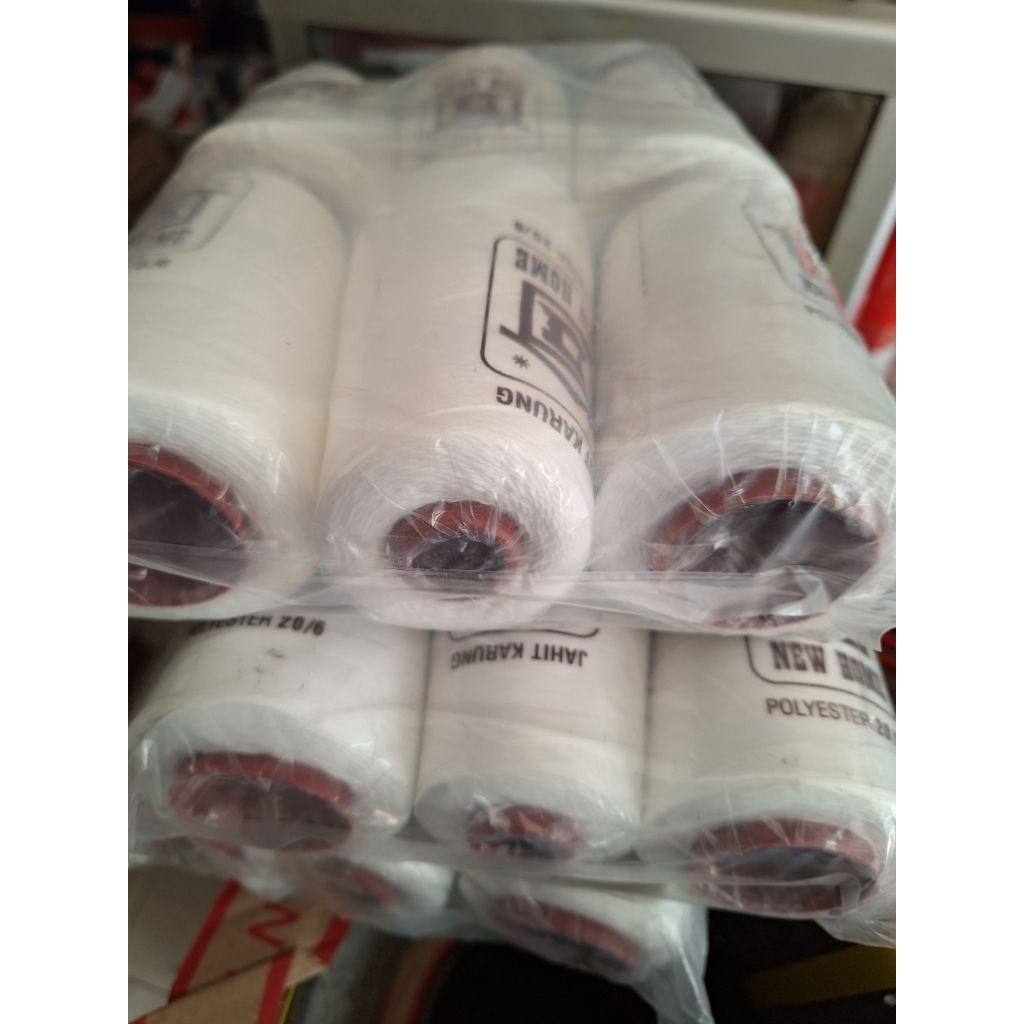 Jual Benang jahit karung NEW HOME polyester 20/6 putih | Shopee Indonesia