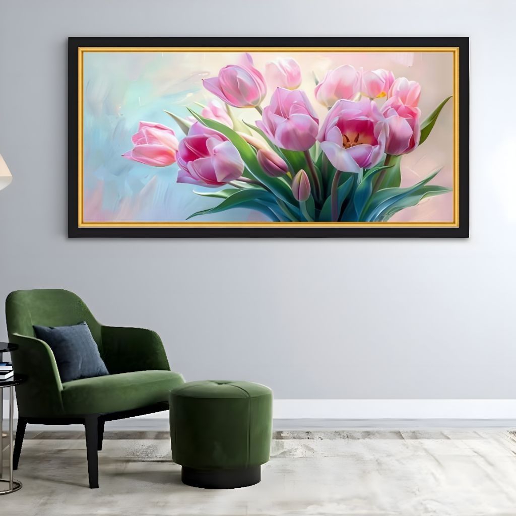 Jual Hiasan Dinding Figura Lukisan Cetak Bunga Tulip plus bingkai ...