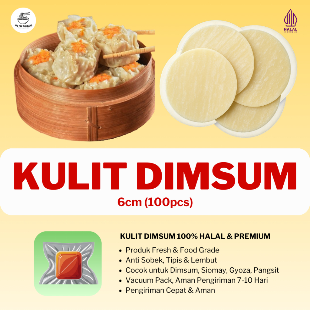 Jual Kulit Dimsum 100% Halal 6cm isi 100pcs - Kulit Pangsit Rebus ...