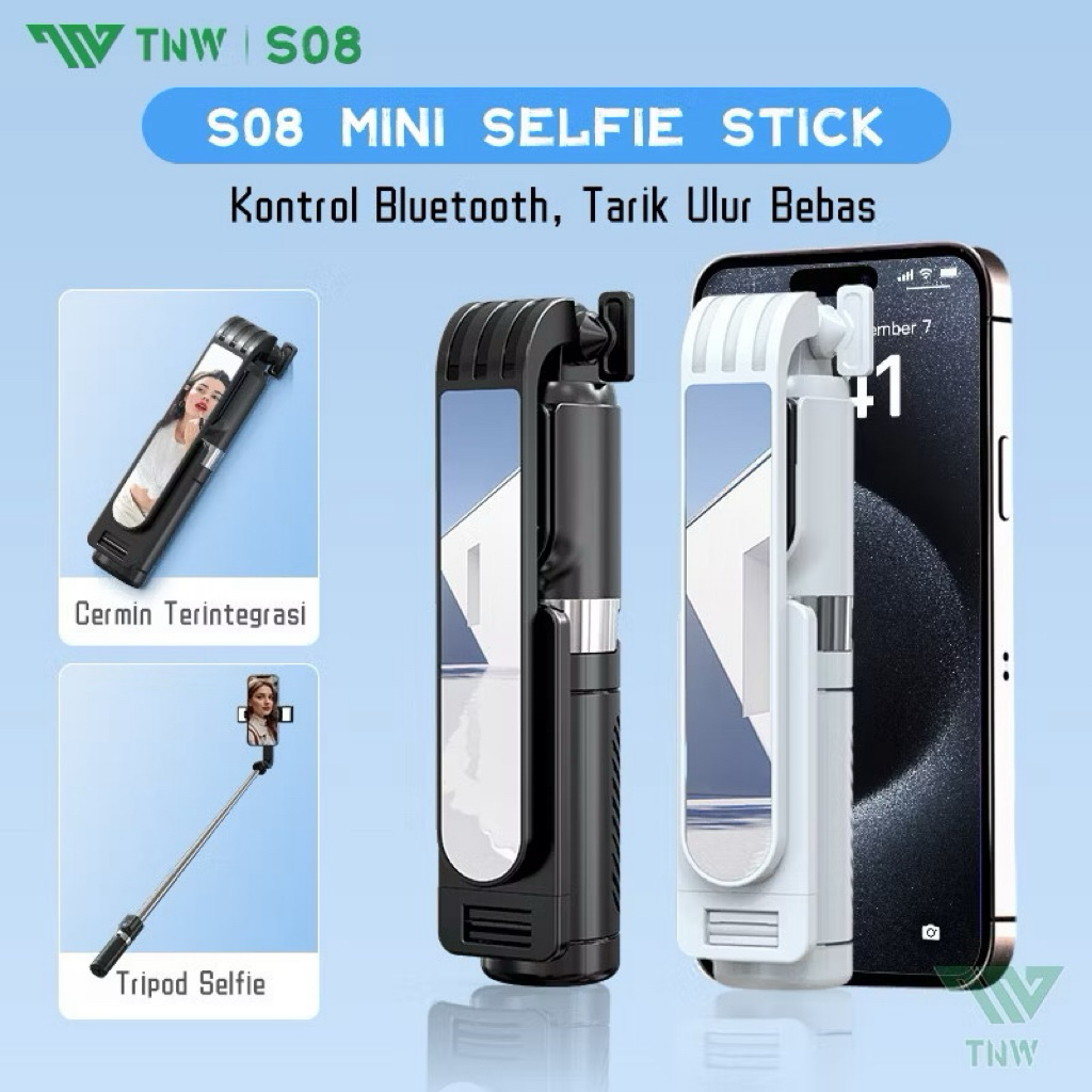 Jual TNW S08 Mini Tongsis Tripod Bluetooth Selfie Stick Portable Tripod ...