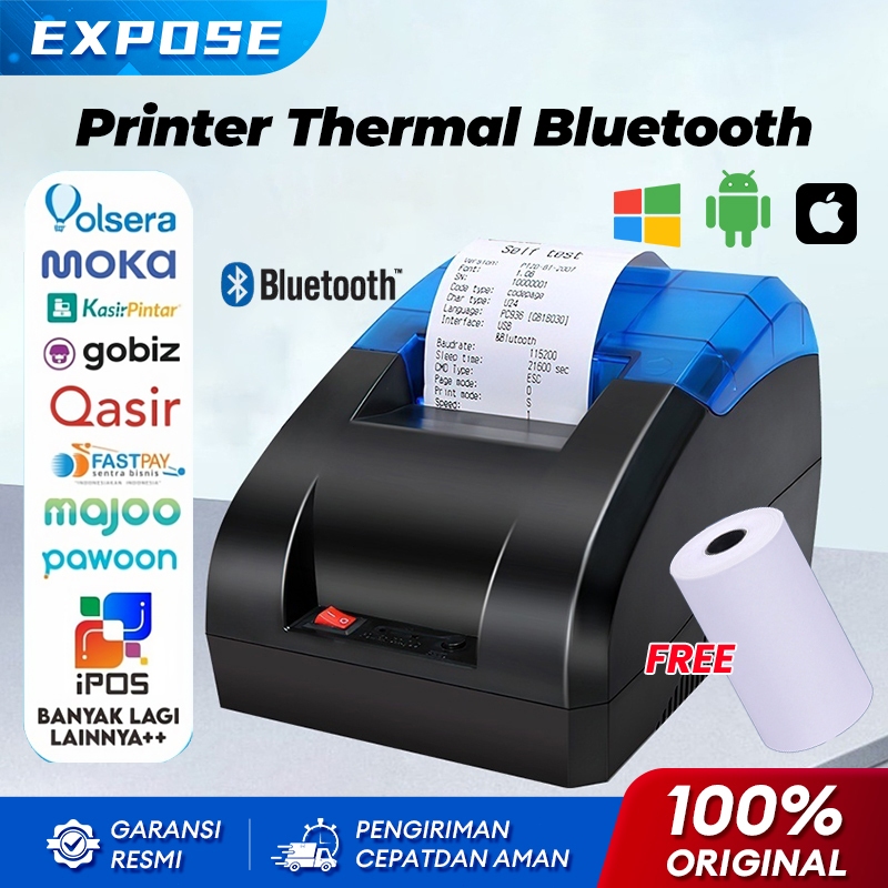Jual Printer Thermal Bluetooth Wireless Printer Cash Drawer 58mm Label ...