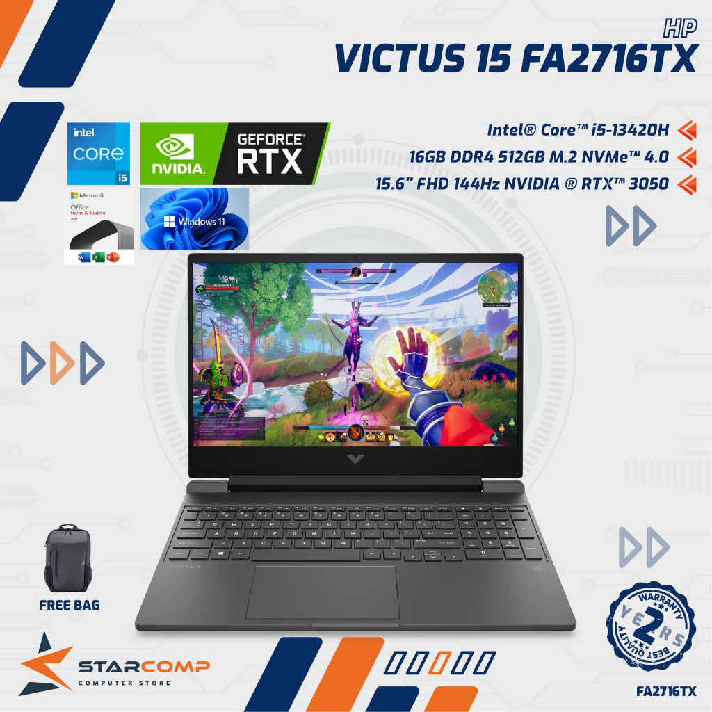 Jual HP Victus 15 FA2716TX i5-13420H RTX3050 16GB 512GB 15.6" FHD 144Hz ...