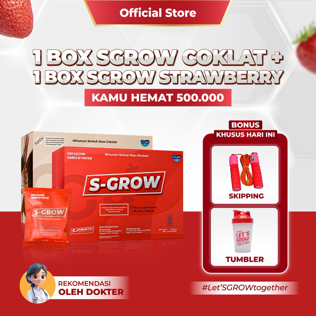 Jual [SPECIAL BUNDLE] S-GROW – Susu Peninggi Badan Remaja & Dewasa ...