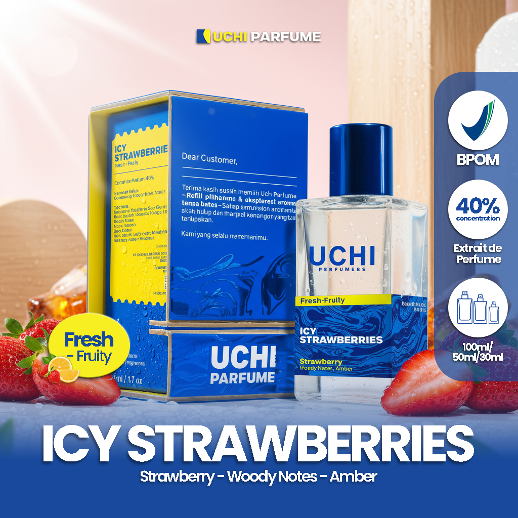 Jual Uchi Parfume | Icy Strawberries | Fresh-Fruity | 30ml 50ml 100ml ...