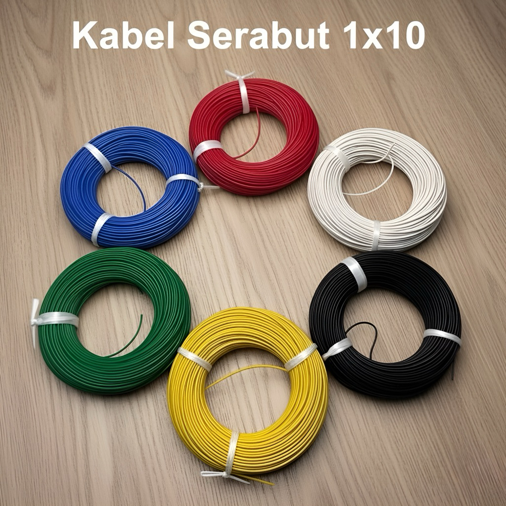 Jual Kabel Serabut Tembaga 1x10 Per Meter Warna Merah Hitam Putih Biru ...