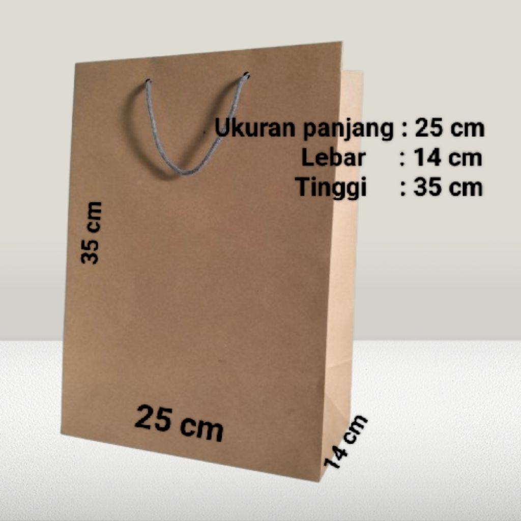 Jual paper beg murah paper bag polos paper bag 25x14x35 | Shopee Indonesia