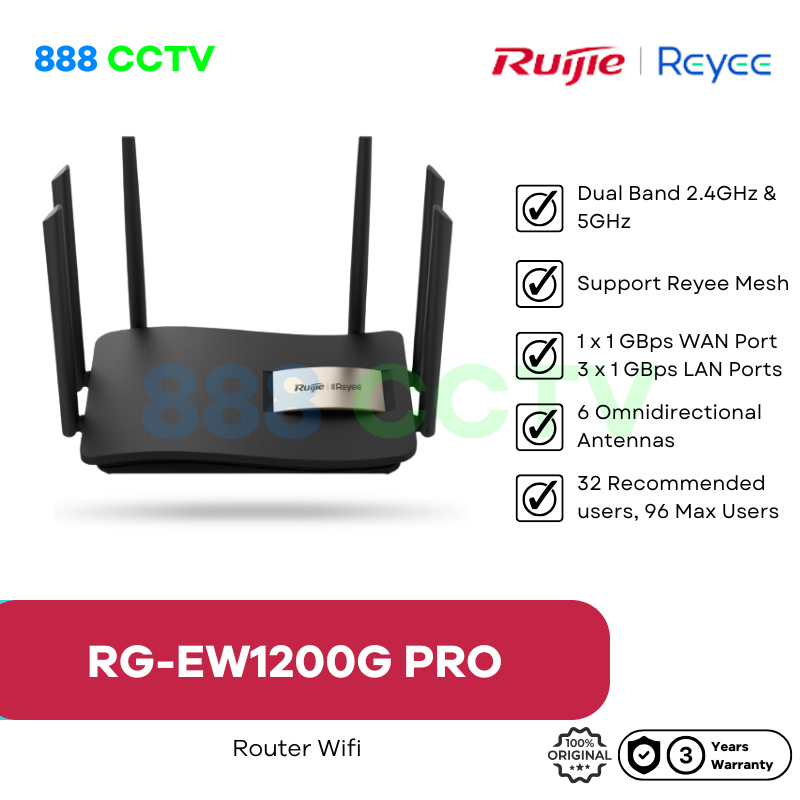 Jual Ruijie Reyee RG-EW1200G Pro Wi-Fi 5 Dual Band Gigabit Wireless ...