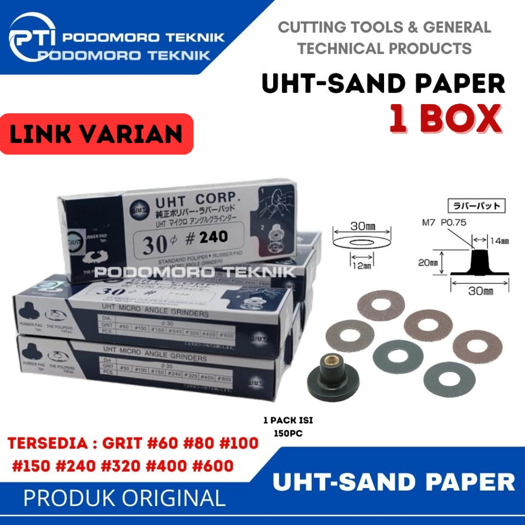 Jual UHT Sand Paper 1 BOX #60, #80,#100, #150, #240, #320, #400, #600 ...