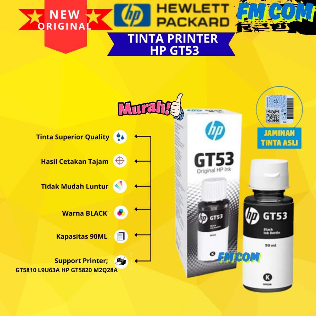 Jual HP GT53 Black Ink Original For GT 5810 5820 | Shopee Indonesia