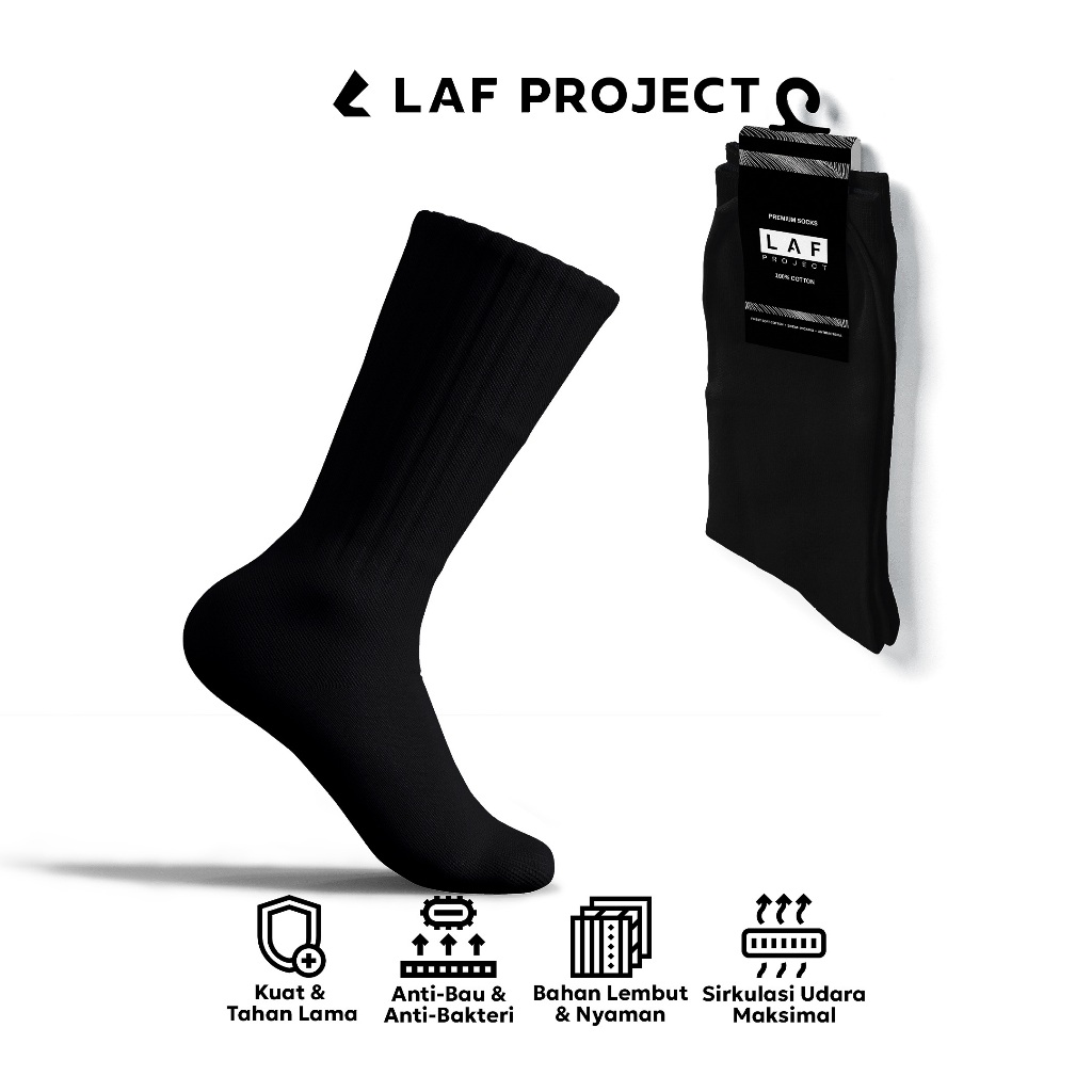 Jual LAF Project - Kaos Kaki Hitam Polos Kerja Casual Formal Premium ...