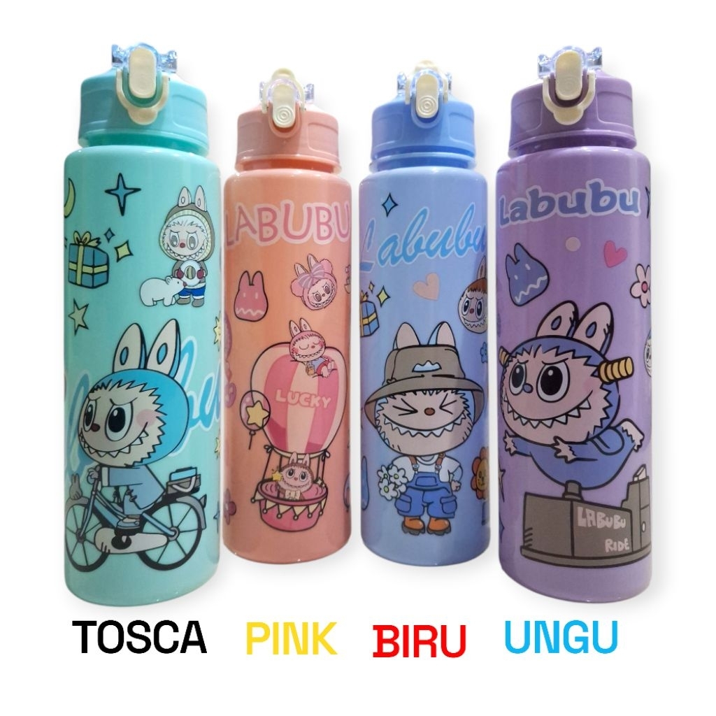 Jual LABUBU /Botol Minum 900ml Motif Labubu- Botol minum plastik Murah ...